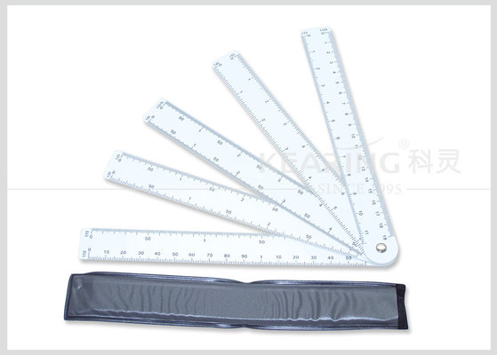 Flexibe Plastic Fan Shaped Engineer Scale Ruler 5 PCS as 1 Set in Leather Sheath