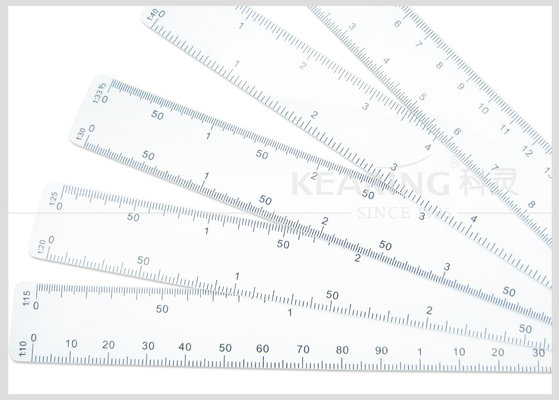 Flexibe Plastic Fan Shaped Engineer Scale Ruler 5 PCS as 1 Set in Leather Sheath
