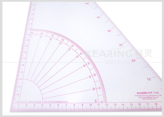 Flexible Plastic Kearing Triangle Quilting Ruler 30° 60° For Sew Area
