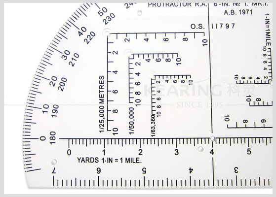 Plastic Military Map Protractor R.A. Kmp-1 Soldier Student 6 Inch For Map Guiding