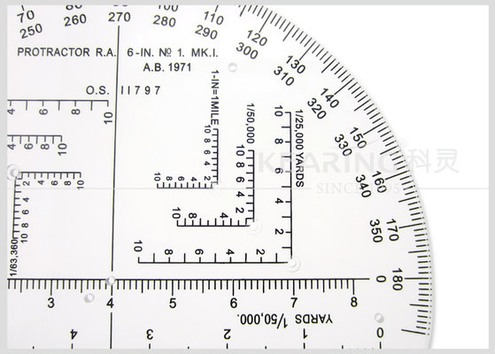 Plastic Military Map Protractor R.A. Kmp-1 Soldier Student 6 Inch For Map Guiding
