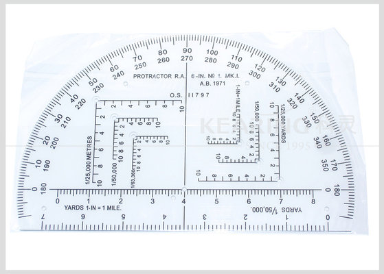 Plastic Military Map Protractor R.A. Kmp-1 Soldier Student 6 Inch For Map Guiding