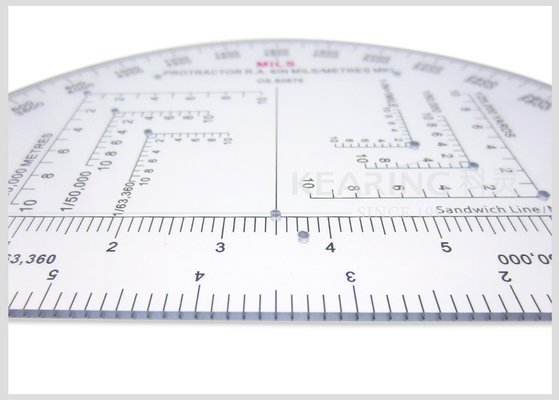 Rigid Plastic Military Field Kit 6 Inch Protractor R. A. Miles / Metres 80876