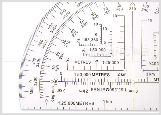 Half Moon Shaped Military Protractor Field Kit 6 Inch Plastic Degree / Miles Pilgrim Uk Market