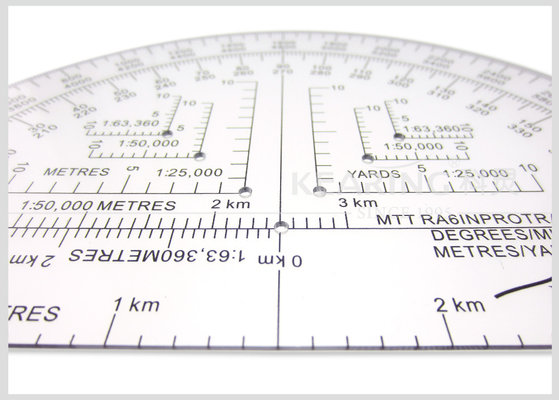 Half Moon Shaped Military Protractor Field Kit 6 Inch Plastic Degree / Miles Pilgrim Uk Market