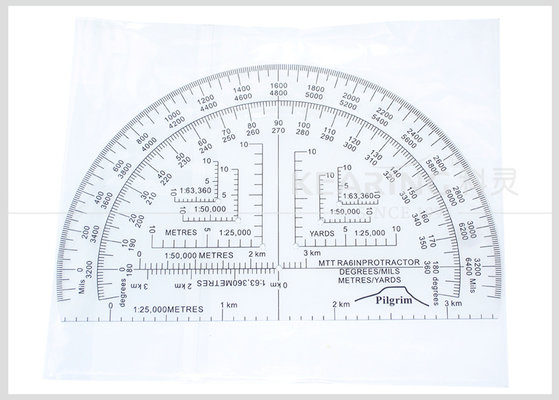 Half Moon Shaped Military Protractor Field Kit 6 Inch Plastic Degree / Miles Pilgrim Uk Market
