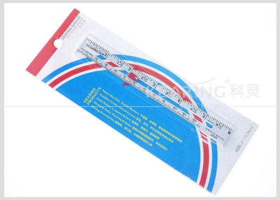 Kearing Metal 6'' Sewing Knitting Gauge with Sliding Marker 15.24cm in Blister Card Package