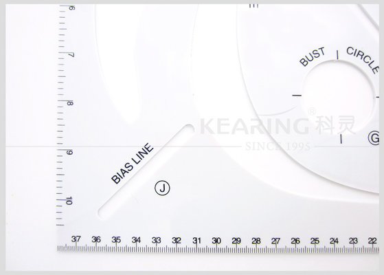 White Plastic Fashion Design Patchwork Quilting Rulers 0.2 MM thickness Rectangle Shaped Ruler 40 * 28 CM