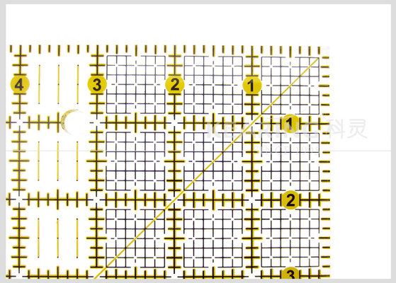 Kearing 6.5 '' * 6.5 '' Clear Rigid Square Patchwork Quilting Rulers with Acrylic Material