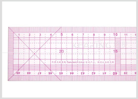 Durable Plastic 50CM Pattern Grading Ruler With Protractor Grading Rule Sandwich Line