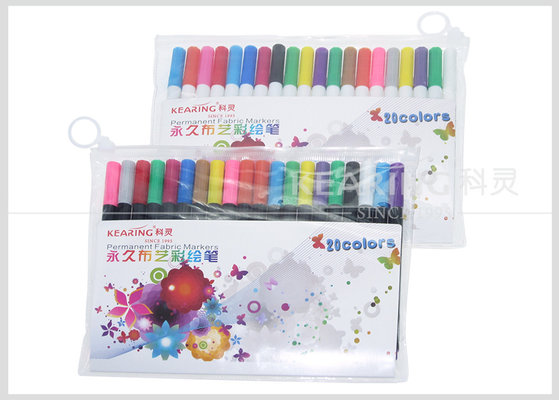 Kearing DIY Fabric Paint Pen Kids New Year Gift Permanent T shirt Marker 2.0 MM Fiber Tip Fabric Marker