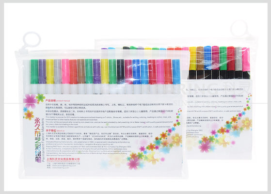 Kearing DIY Fabric Paint Pen Kids New Year Gift Permanent T shirt Marker 2.0 MM Fiber Tip Fabric Marker