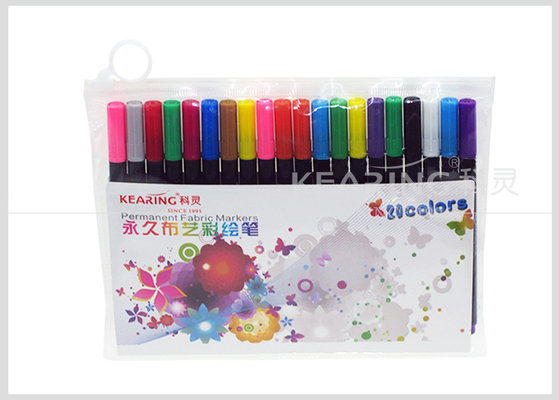 Kearing DIY Fabric Paint Pen Kids New Year Gift Permanent T shirt Marker 2.0 MM Fiber Tip Fabric Marker