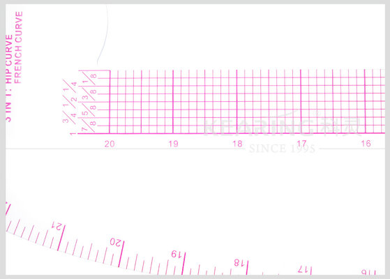 Customized Transparent Sewing Curved Ruler / 3 IN 1 Rule Hip Curve Ruler , 1.2mm Thickness