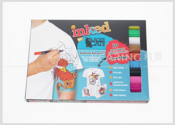 Funny DIY Fabric Paint Pen Permanent Drawing on T shirt with Luxury Paper Box Package