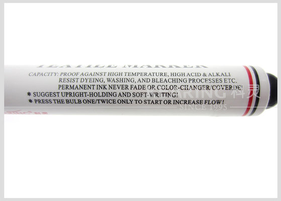 Kearing Knitting Dyeing Textile Marker Pen / Black Color Permanent Ink 65ML Rubble Bulb Fabric Marking Pen