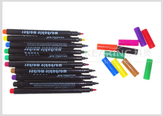 Kearing Fabric Paint Pen , Non-Toxic Colorful Washable T-Shirt Marker Pen 2.0mm Fiber Tip For DIY Drawing #WM20