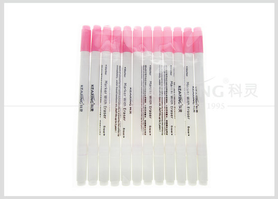 Pink 1.0 Mm Tip Non Toxic PP Plastic Air Erasable Fabric Marking Pen ASTM / EN71