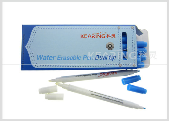 Kearing Dual Tip Water Based Disappearing Fabric Marker blue&white color For Emberroidery / Garment Design#WT10-BW