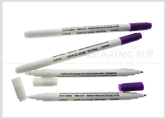 Kearing Violet Fiber Tip Disappearing Ink Pen Vaporizable Fabric Marking Pen With Eraser