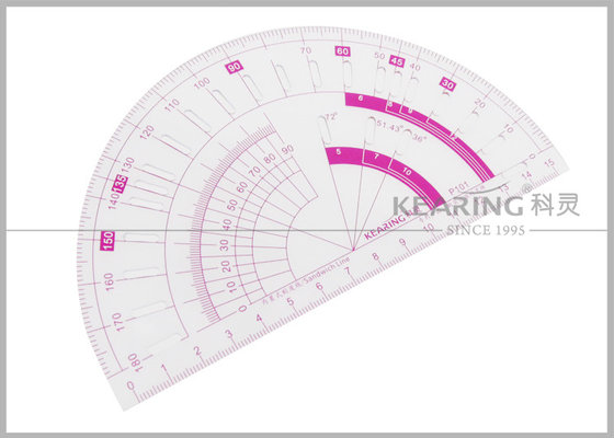 15cm Flexible Protractor  Fashion Design Ruler with Sandwich Line Printing  P101