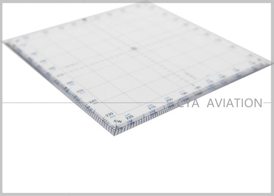 2.5mm Thick Acrylic Aviation Sqaure Protractor Nautical Miles 1/500000 PP-1