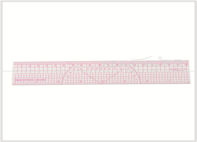 Transparent Red Flexible Gridded Ruler  20 cm / 8'' Sew B-56
