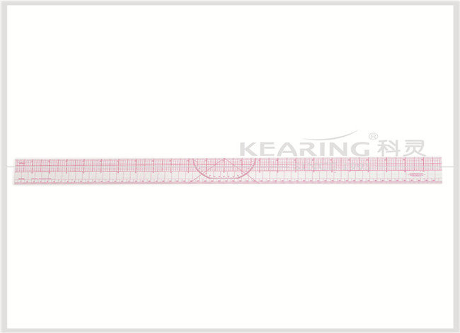 Kearing Durable Plastic 24'' & 60cm Pattern Making Ruler with Protractor for Fashion Design # 8097