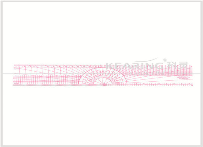 Kearing B75 Pattern Making Ruler with Protractor ( 30cm & 12'' ) with Grading Grids