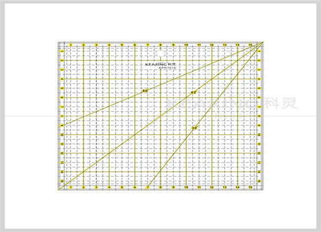 16cm Square Patchwork Quilting Rulers with Grids / Sector Lines KPR1616