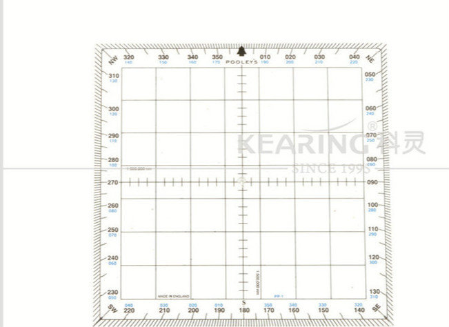 Clear Plastic 2mm Thick Aviation Sqaure Protractor Nautical Miles 1/500000 KPP-1