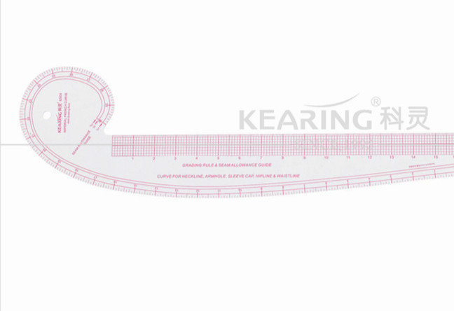 Kearing French Curve Rulers with Seam Allowance Guide transparent flexible rulers 30'' / 16'' #6504