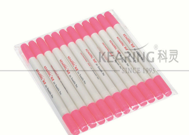 Kearing Pink Color Air Erasable Markers Pen Temporary Marking on Sewn Clothes 1.0mm & 0.5mm Tip