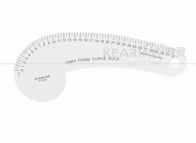Kearing brand 32cm screen printing metal garment ruler for pattern making# 6132A