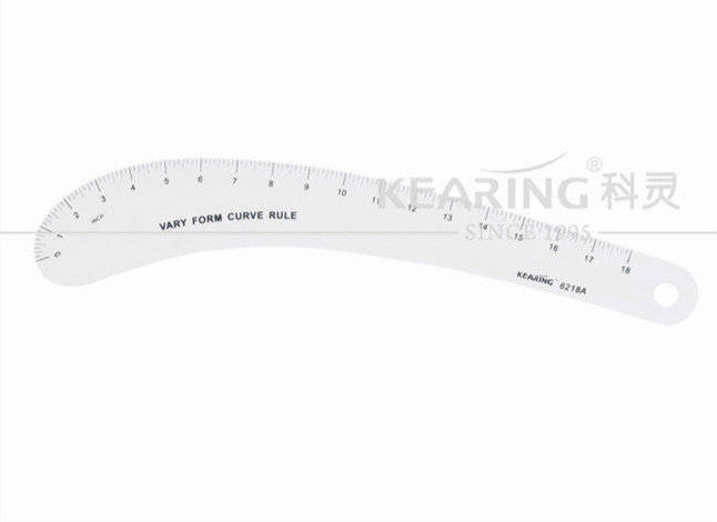 Kearing brand 18inch screen printing metal garment ruler for pattern making# 6218A