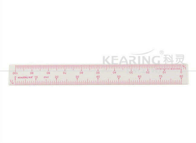 1/4 / 1/5 Proportion Plastic Engineer Scale Ruler with Sandwich Line Scales # 8502