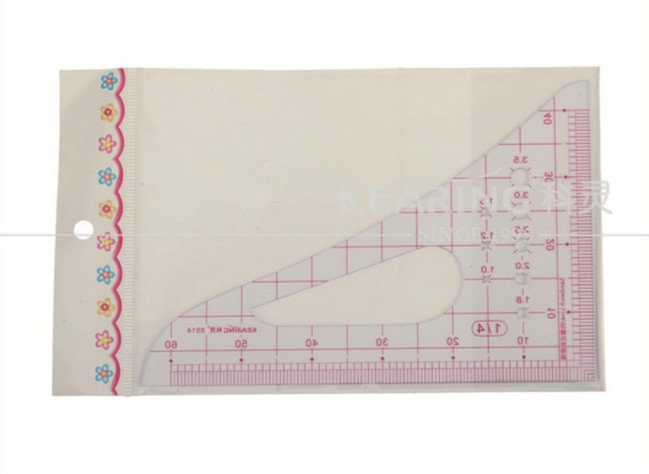 Plastic Scale Ruler 1/4 Sandwich Line 8514 Red Color Kearing