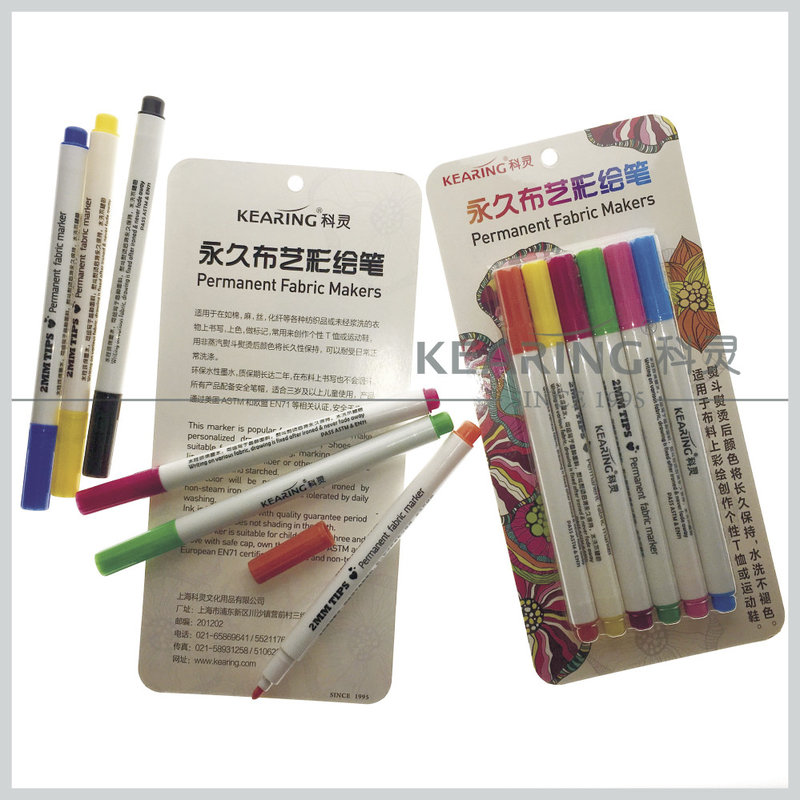 Kearing 1.0 mm nib eco friendly permanent fabric paint pen / tshirt marker  for kid's DIY # FM10