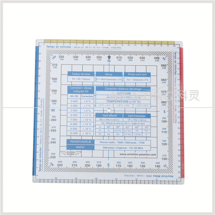 Durable Plastic Square Navigational Protractor Pilot Flight Training Protractor Plotter
