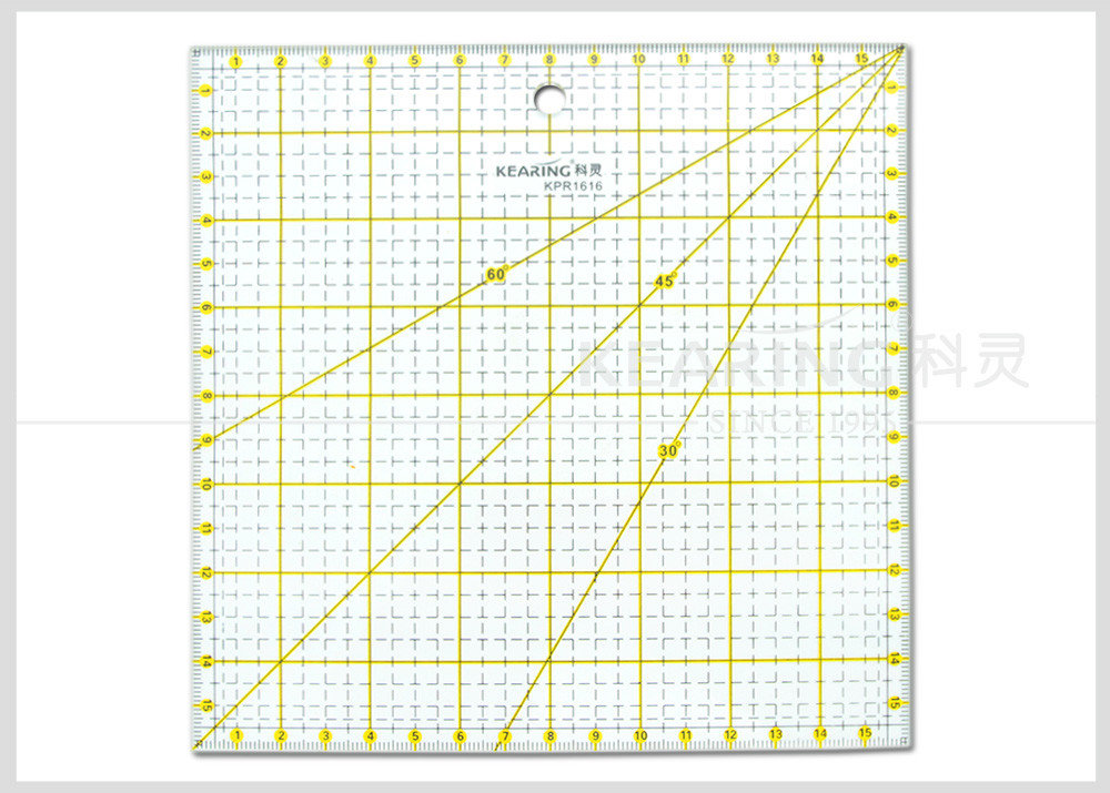Kearing Rigid Plastic Patchwork Quilting Rulers Metric Squares for Quilt 16 * 16 CM