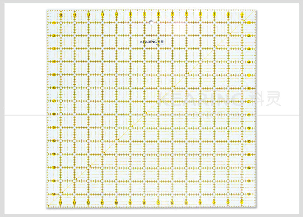 Kearing Clear Rigid Acrylic Plastic Square Rulers For Quilting / Square Quilting Rulers 15 * 15 INCH