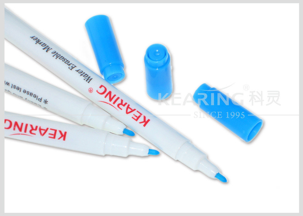 Kearing Fibre Tip Blue Color Water Erasable Markers Temporary Marking on Fabric Marker Easily Wash Off