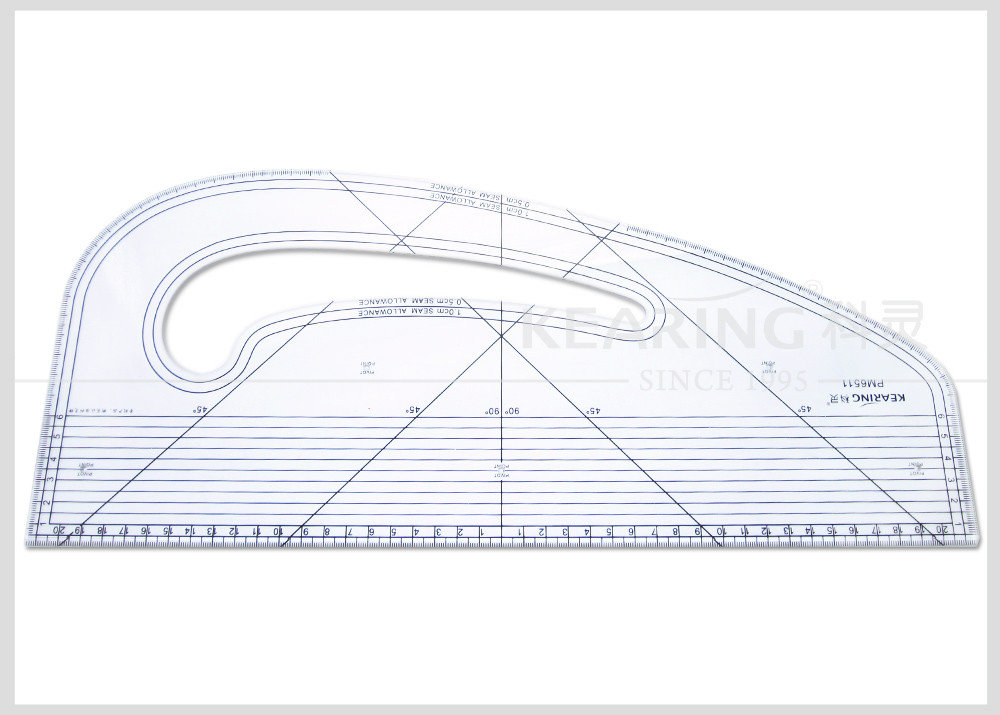 Kearing Multi Use Rigid Plastic Fashion Master 40 CM Seam Allowance Patchwork Ruler PM6511
