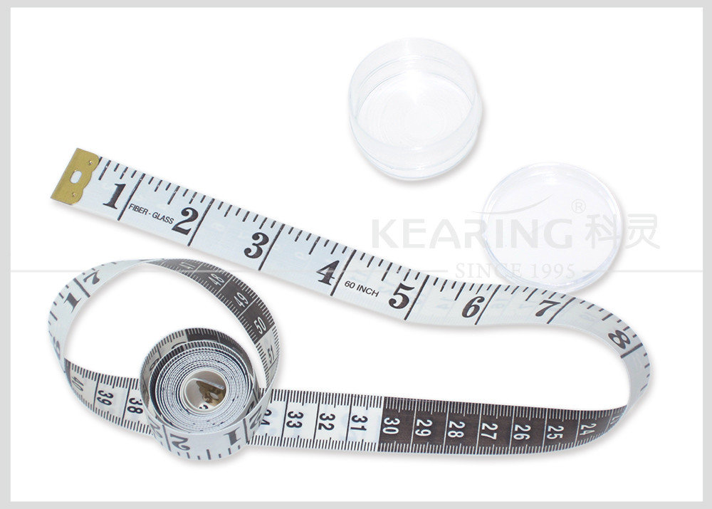 Durable 150 cm Fiberglass Measure Tape 60'' Garment Measureing Flexible Ruler in White Plastic Case