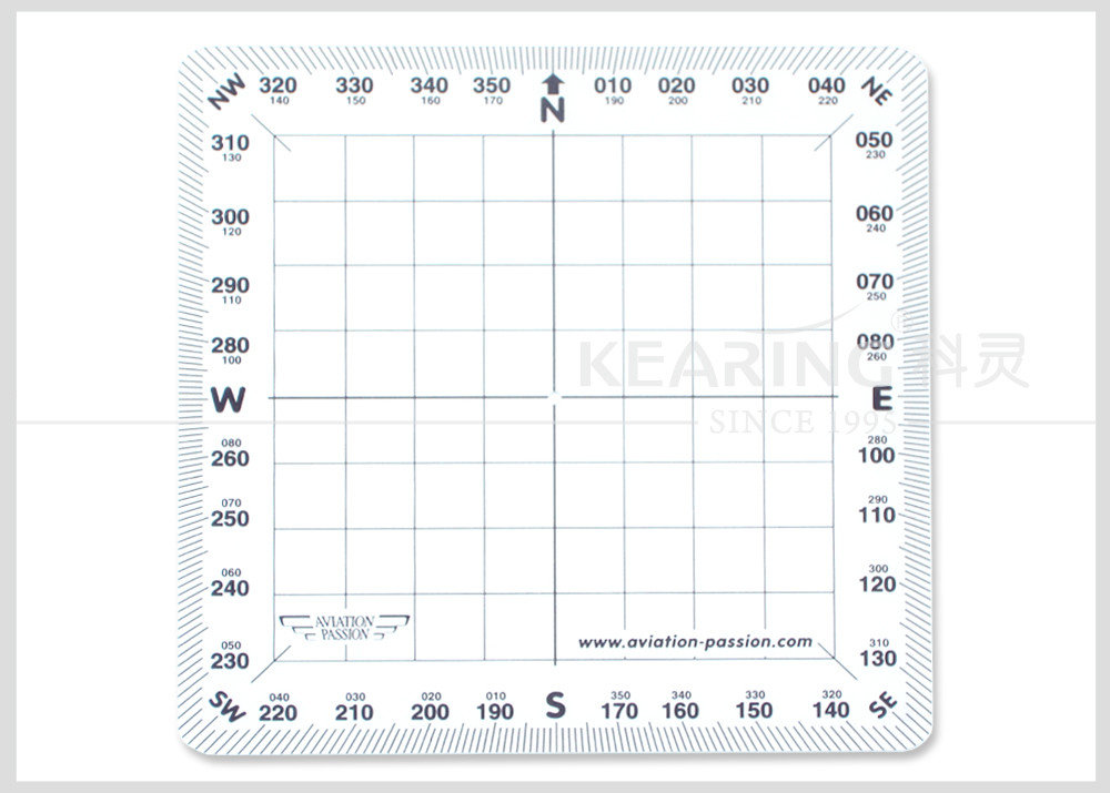 Aviation Passion Plastic Square Standard Protractor For adult pilot 108 * 108 Mm