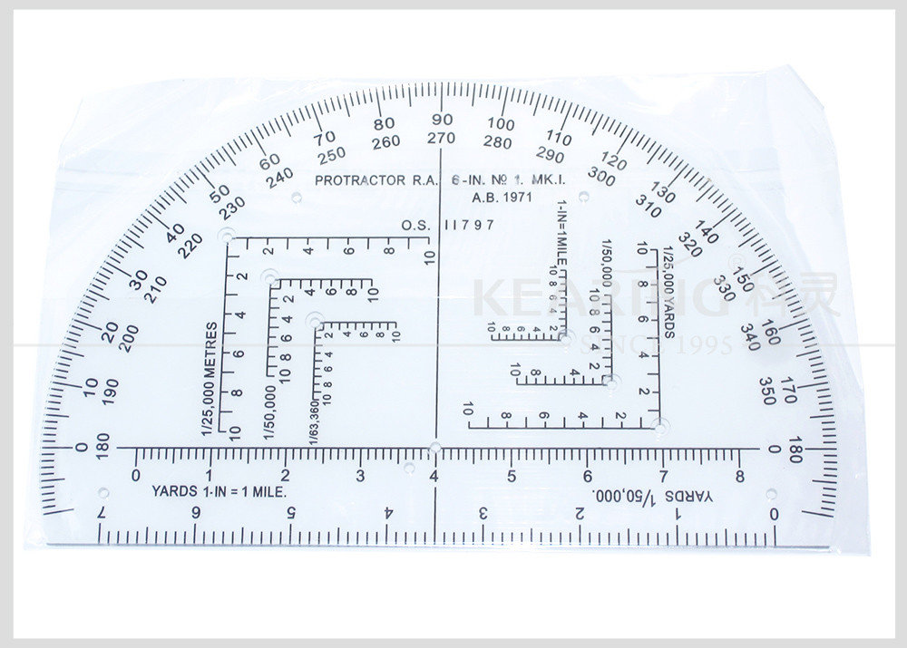 Plastic Military Map Protractor R.A. Kmp-1 Soldier Student 6 Inch For Map Guiding