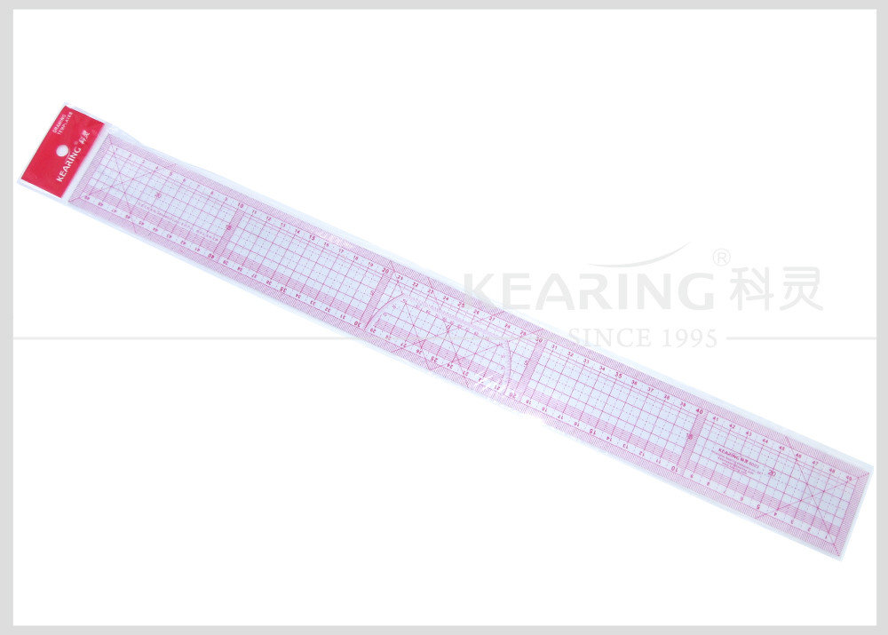 Durable Plastic 50CM Pattern Grading Ruler With Protractor Grading Rule Sandwich Line