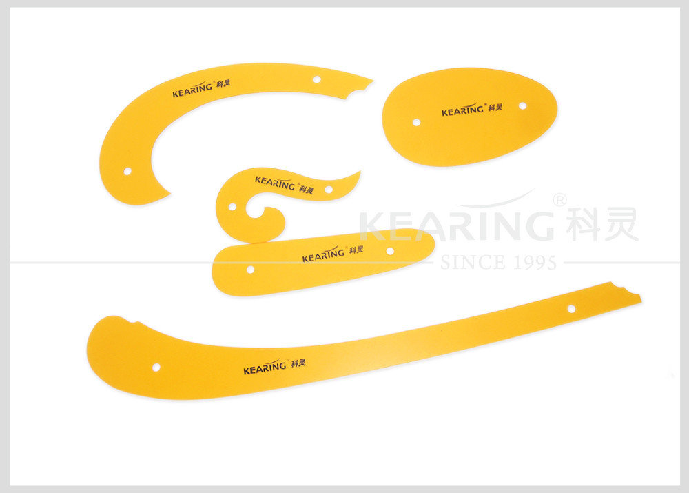 Curved ruler pattern making Yellow plastic allowing to draw and connect curves together