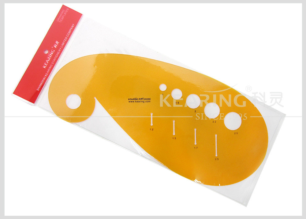 Yellow transparent plastic  Fashion Design  Ruler 6408B 1.2mm Thick