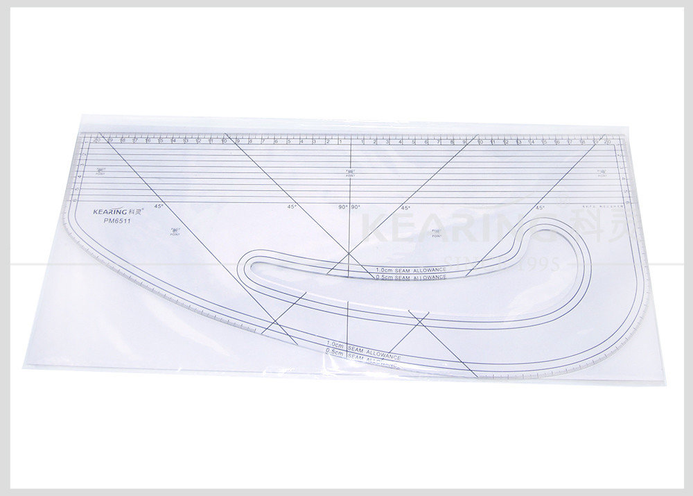 Kearing Brand 3mm Thick Acrylic Pattern Curve Template Large French Curve Ruler 6511 PM6511